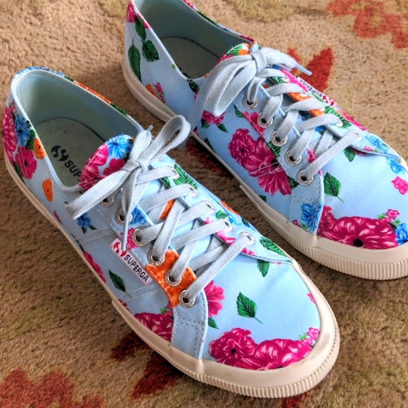 Superga | Shoes | Superga Satin Floral Lowtop Sneakers | Poshmark
